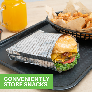 Bag Tek Foil Paper Hot Sandwich Bag - 7 3/4" x 1 3/4" x 7 3/4" - 100 ...