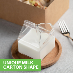 12 oz Clear Glass Milk Carton - 3 1/4" x 2 3/4" x 4" - 1 count box