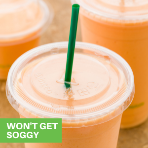 Basic Nature Green PLA Plastic Straw - Wrapped, Compostable - 8 1/4 ...