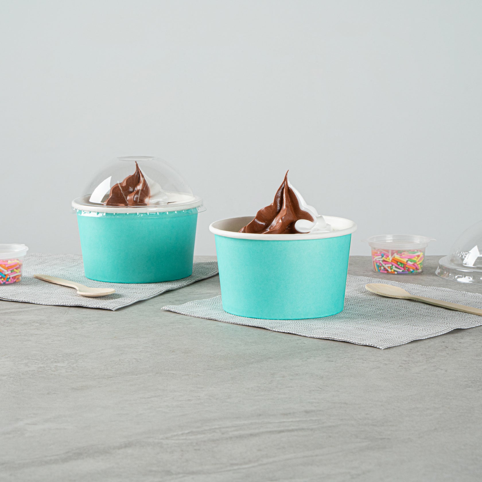 Coppetta 12 oz Round Turquoise Paper To Go Cup - 4" x 4" x 2 1/4" - 200 ...