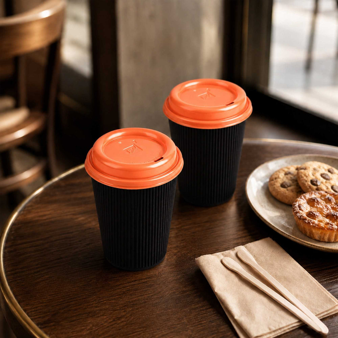 Restpresso Tangerine Orange Plastic Coffee Cup Lid - Fits 8, 12, 16 and ...