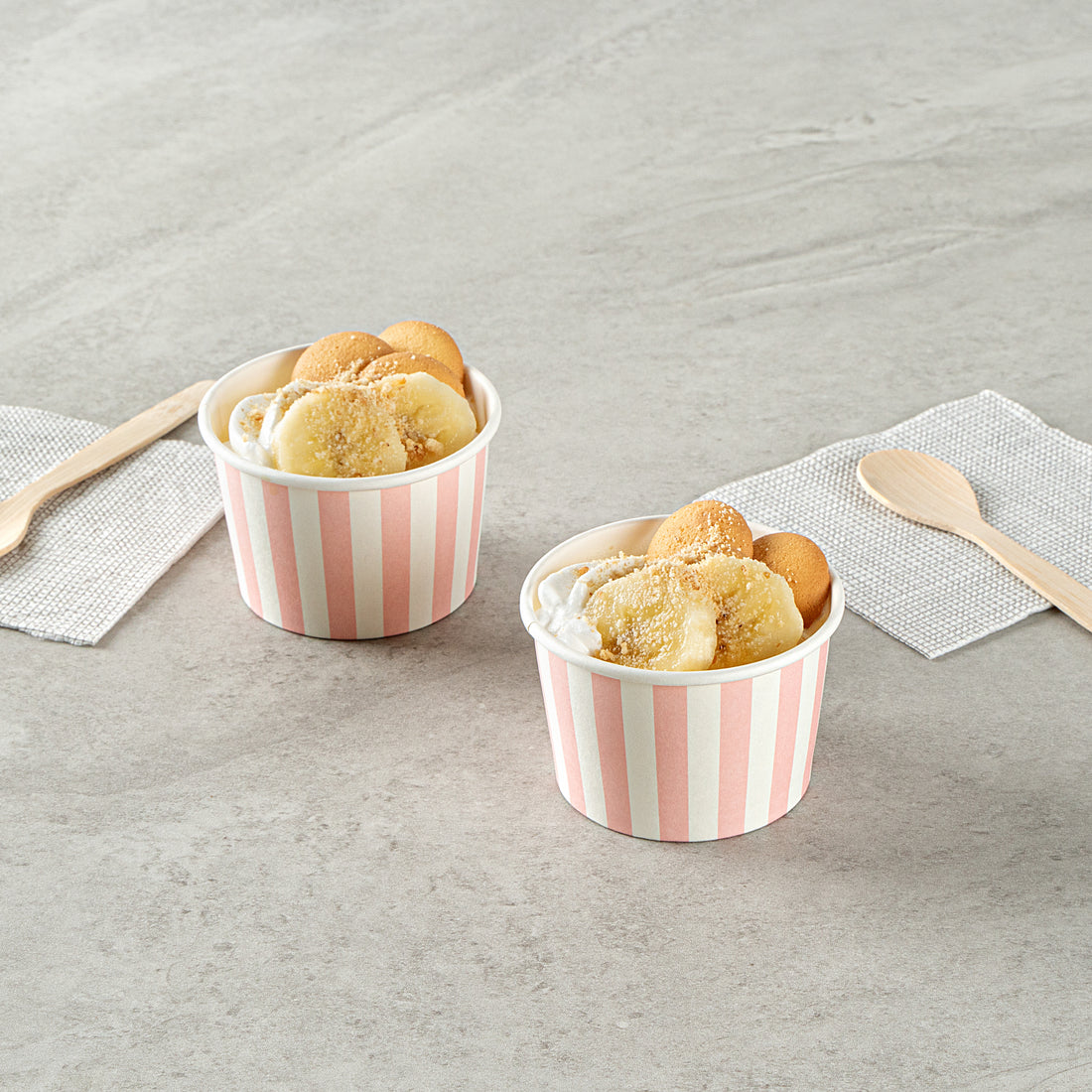 Coppetta 4 oz Round Pink and White Stripe Paper To Go Cup - 3" x 3" x 2 ...