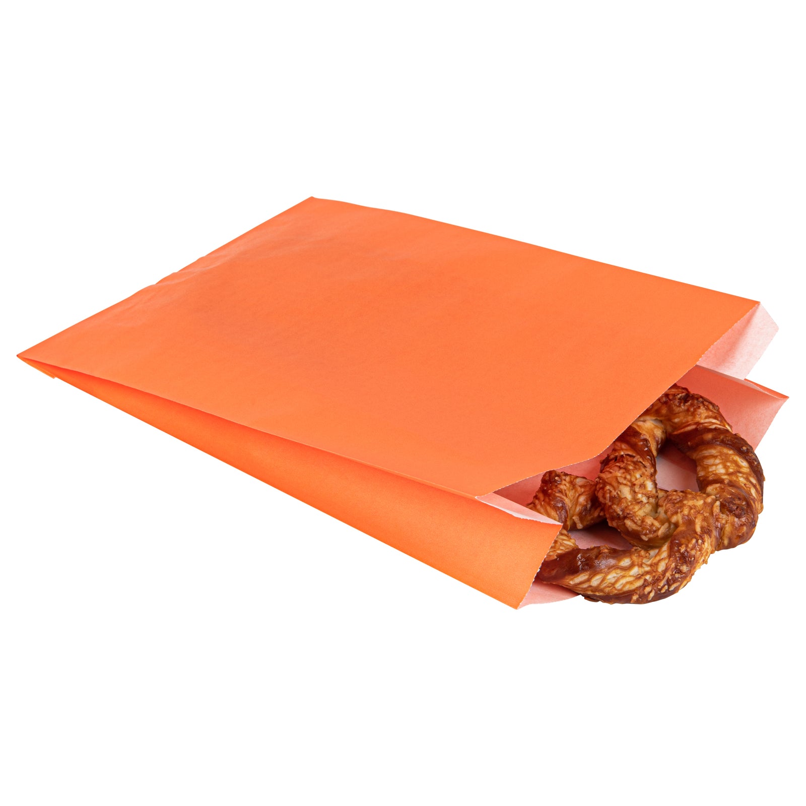 Bag Tek Tangerine Orange Paper French Fry / Snack Bag - 7" x 3" x 11 ...