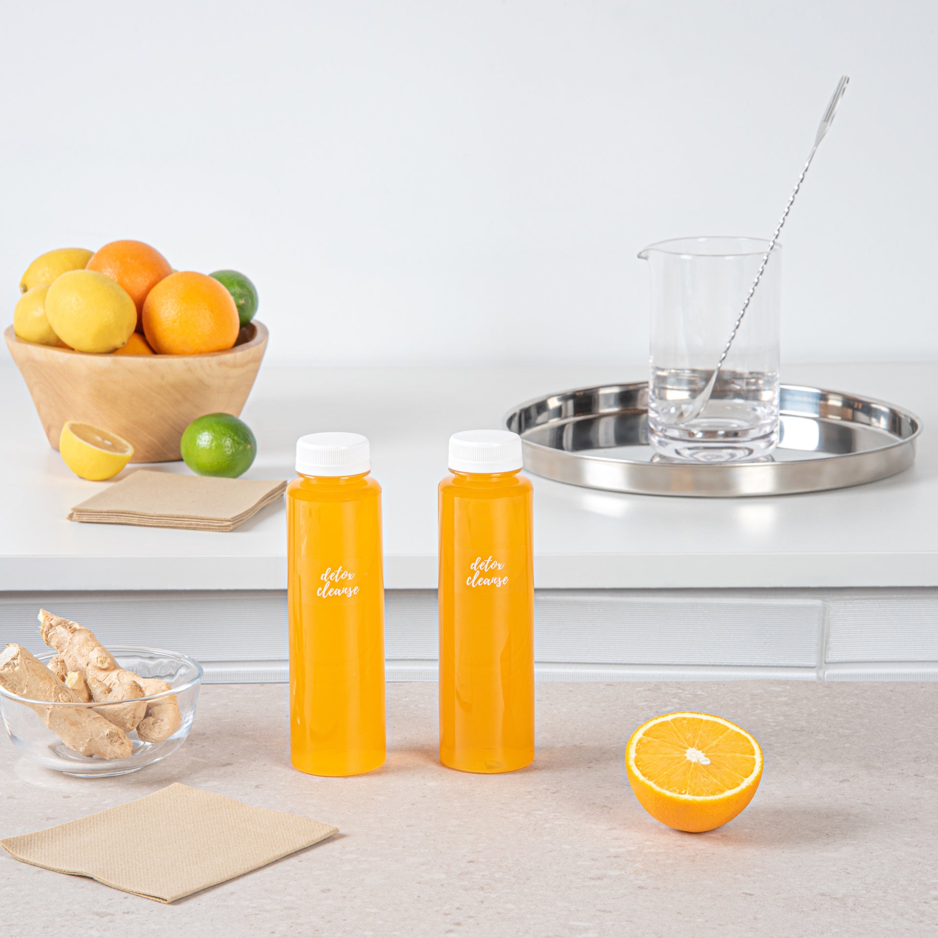 Label Tek Plastic Detox Cleanse Label - Clear with White Font, Water ...