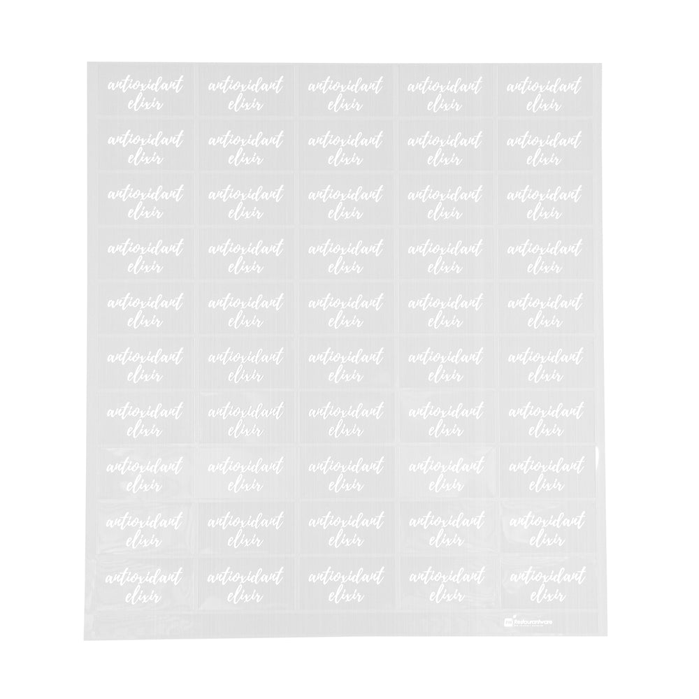 Label Tek Plastic Antioxidant Elixir Label - Clear with White Font ...