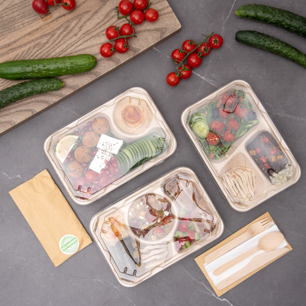 Pulp Tek Rectangle Clear Plastic Flat Lid - Fits Bagasse To Go ...