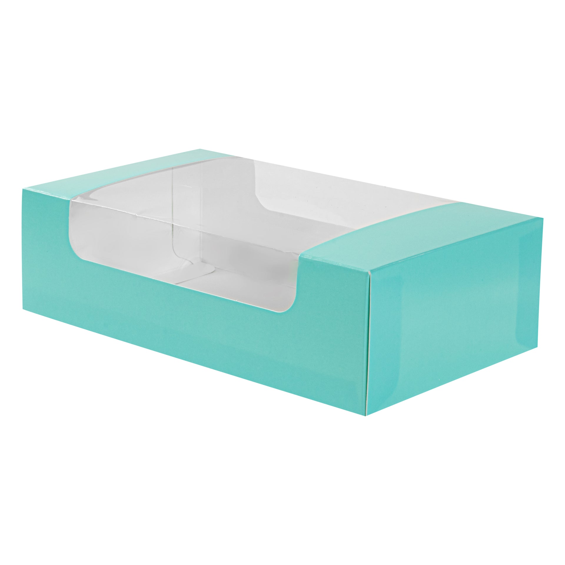 Pastry Tek Turquoise Paper Pastry / Cake Box - with Window - 7 3/4" x 4 ...