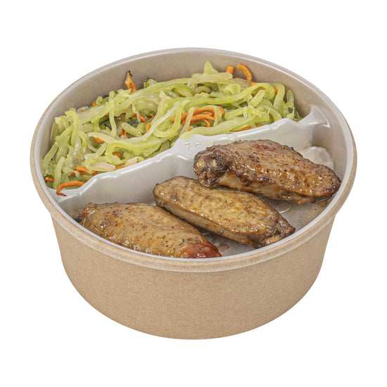 Bio Tek 15 oz White Plastic 2-Compartment Insert Tray - Fits 17-51 oz ...