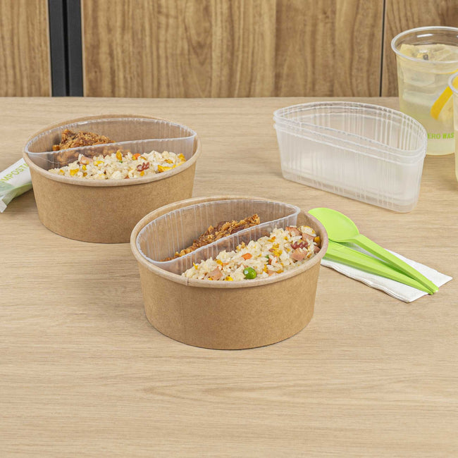 Bio Tek 16 oz White Plastic Half Insert Tray - Fits 17-45 oz Containers ...