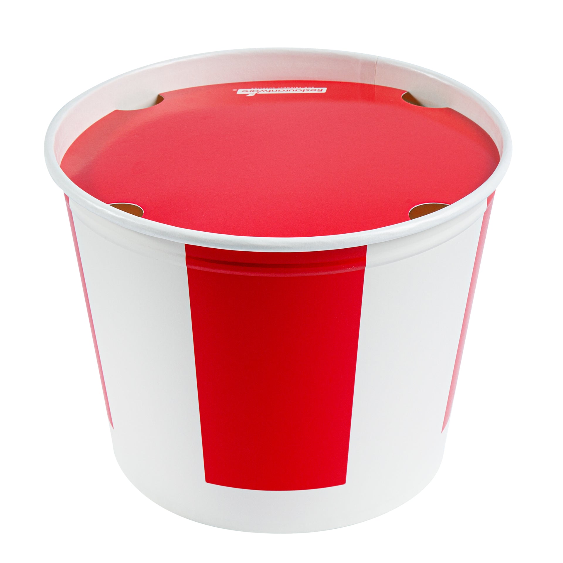 Bio Tek 150 oz Red and White Paper Chicken Bucket - with Lid - 100 ...