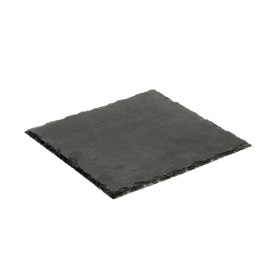 Stone Tek Square Black Slate Serving Plate - 8" x 8" - 10 count box