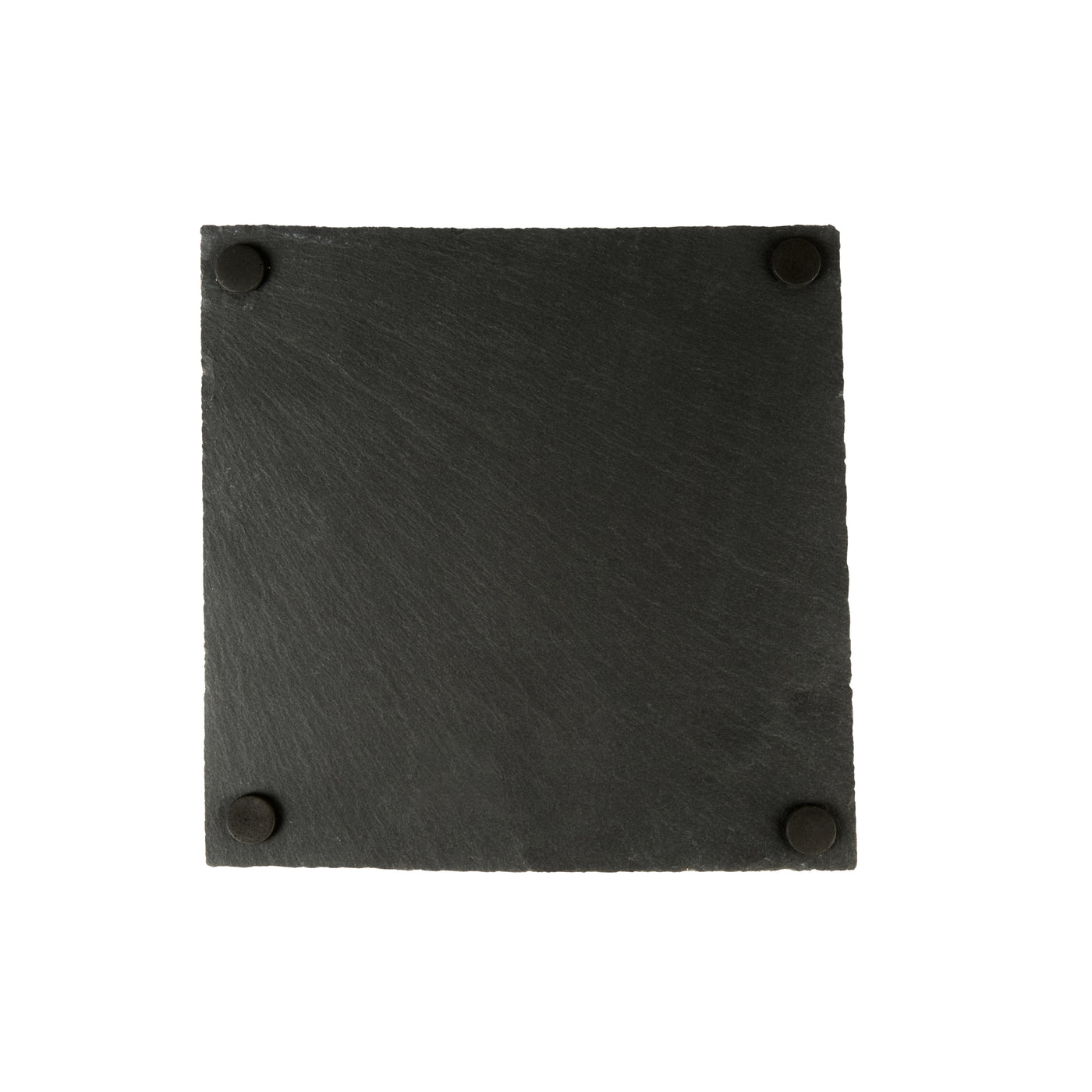 Stone Tek Square Black Slate Serving Plate - 8" x 8" - 10 count box