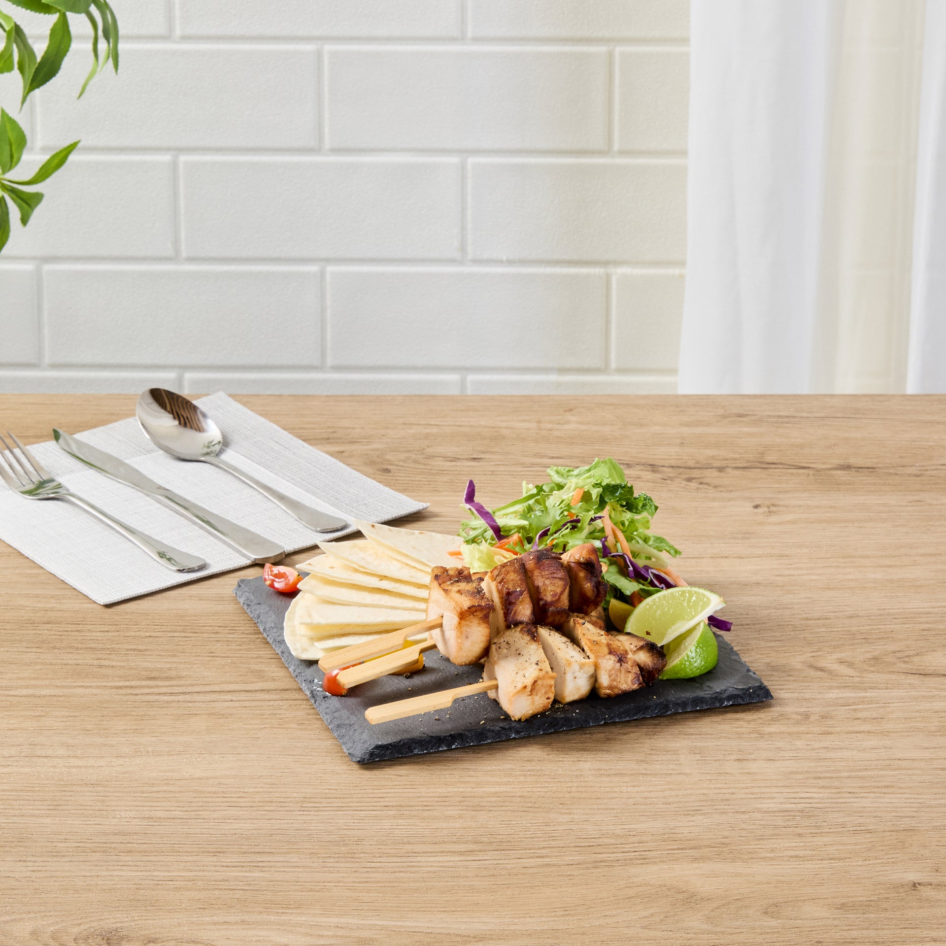 Stone Tek Square Black Slate Serving Plate - 8" x 8" - 10 count box