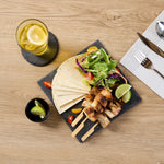 Stone Tek Square Black Slate Serving Plate - 8" x 8" - 10 count box