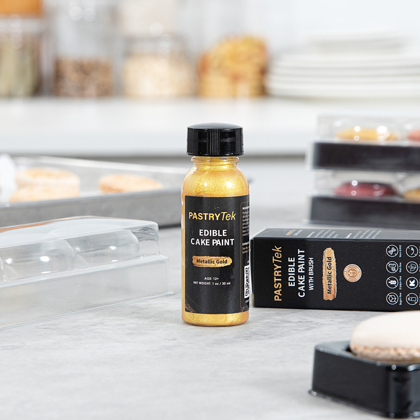 Pastry Tek 1 oz Metallic Gold Edible Food Coloring / Cake Paint - with ...