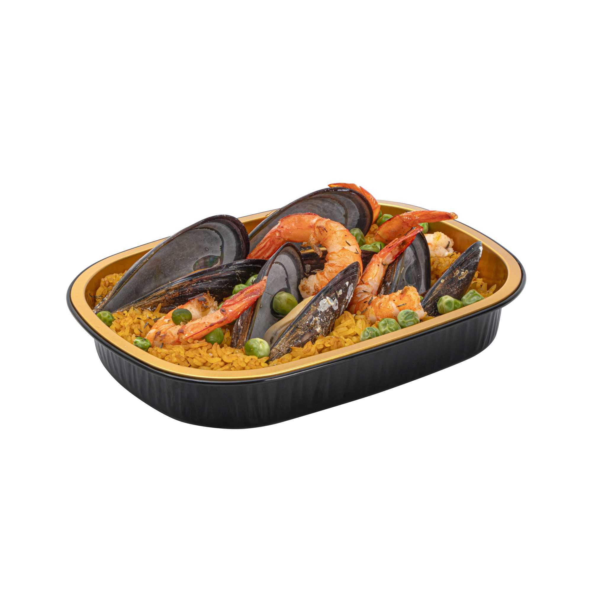 Foil Lux 25 oz Oblong Black and Gold Heavy-Duty Foil Entree / Take Out ...
