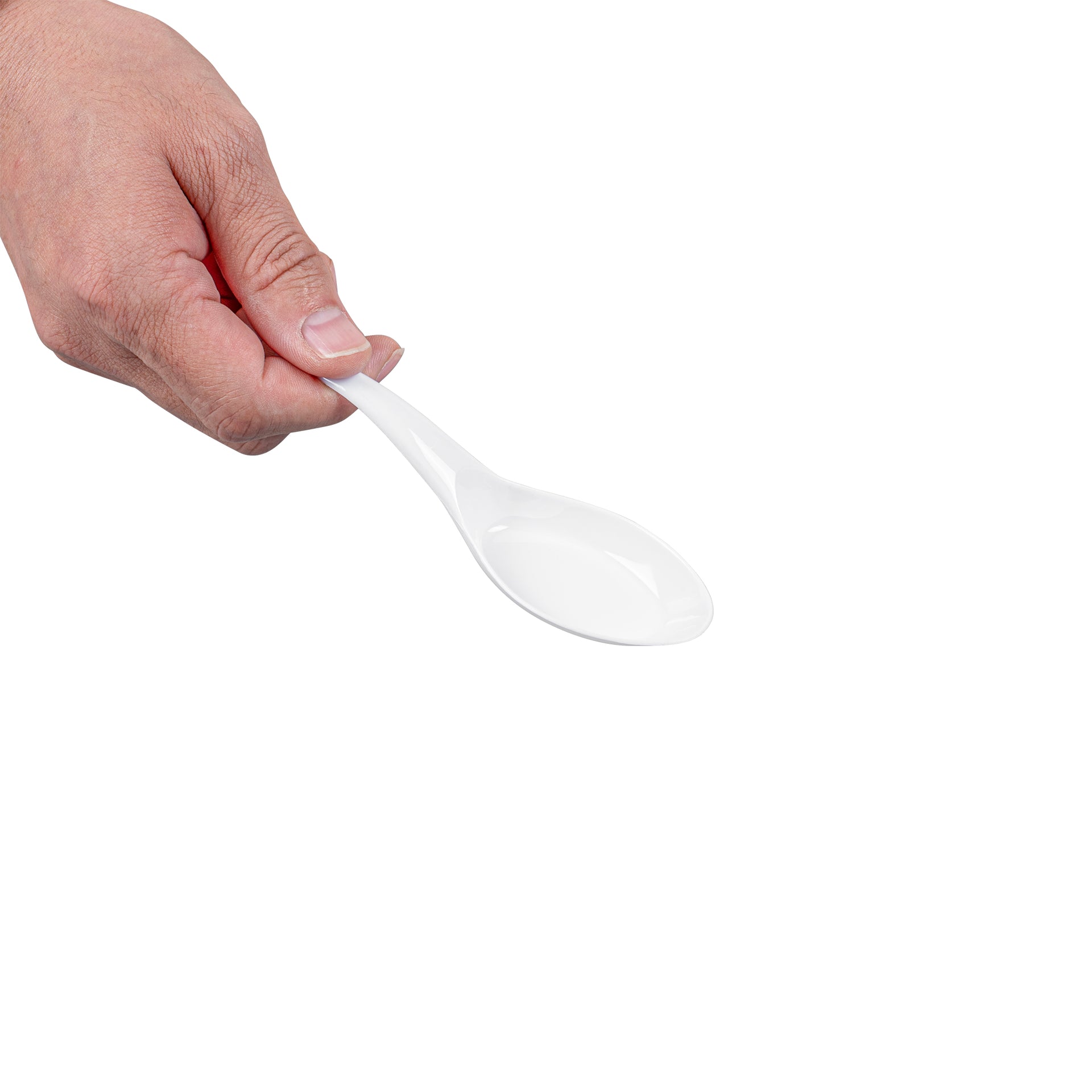 White Plastic Wave Spoon - 5" x 1 1/2" - 100 count box