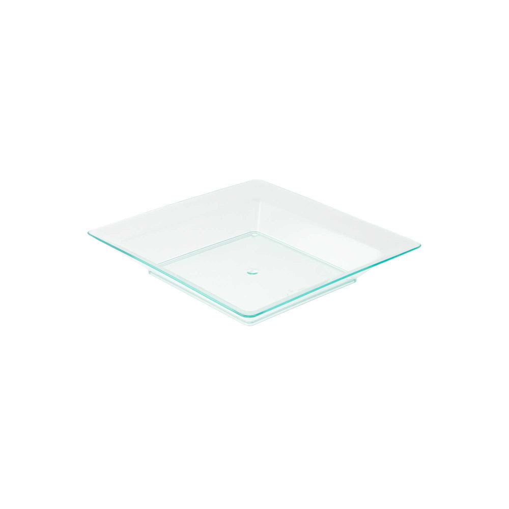 Square Seagreen Plastic Plate - 4 1/4" x 4 1/4" x 1/2" - 100 count box