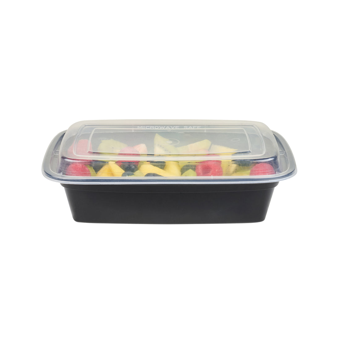 Asporto 38 oz Rectangle Black Plastic To Go Box - with Clear Lid ...