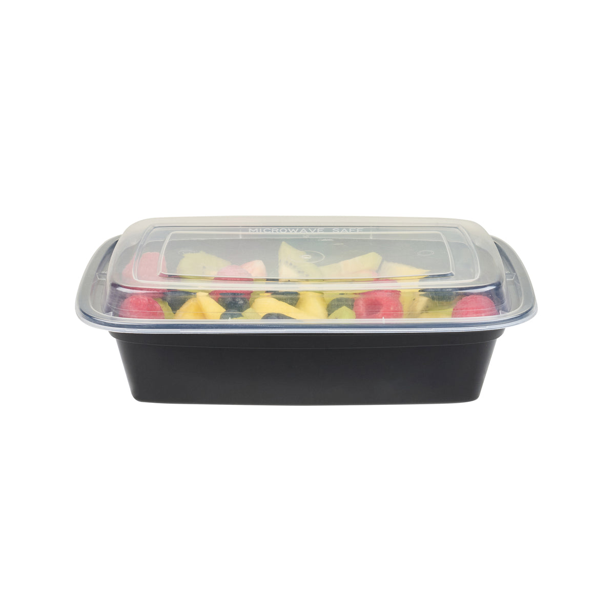 Asporto 38 oz Rectangle Black Plastic To Go Box - with Clear Lid ...