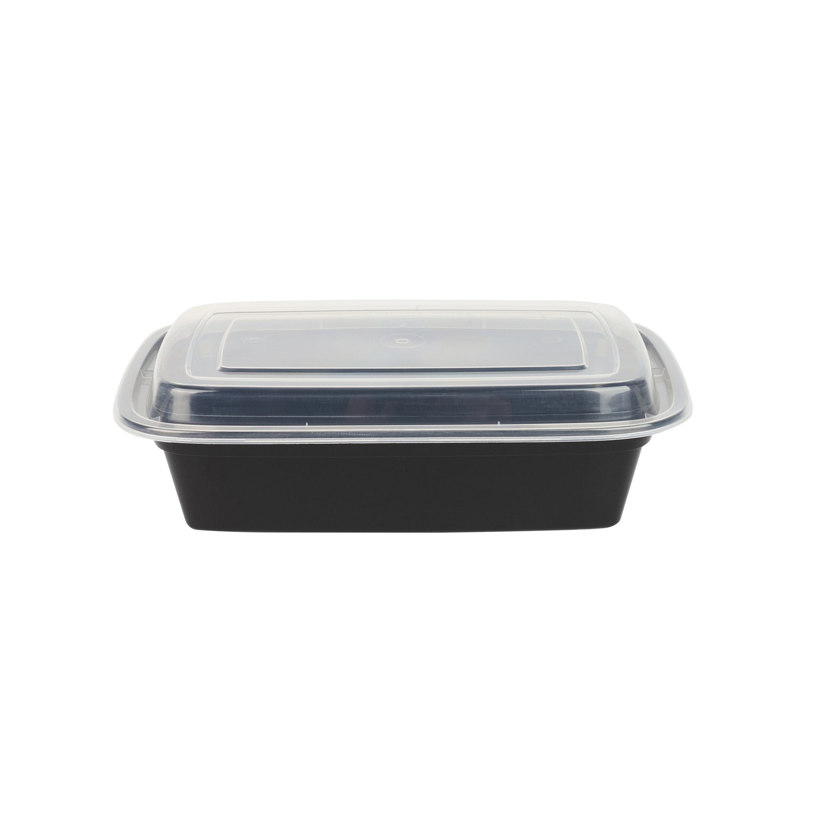 Asporto 38 oz Rectangle Black Plastic To Go Box - with Clear Lid ...