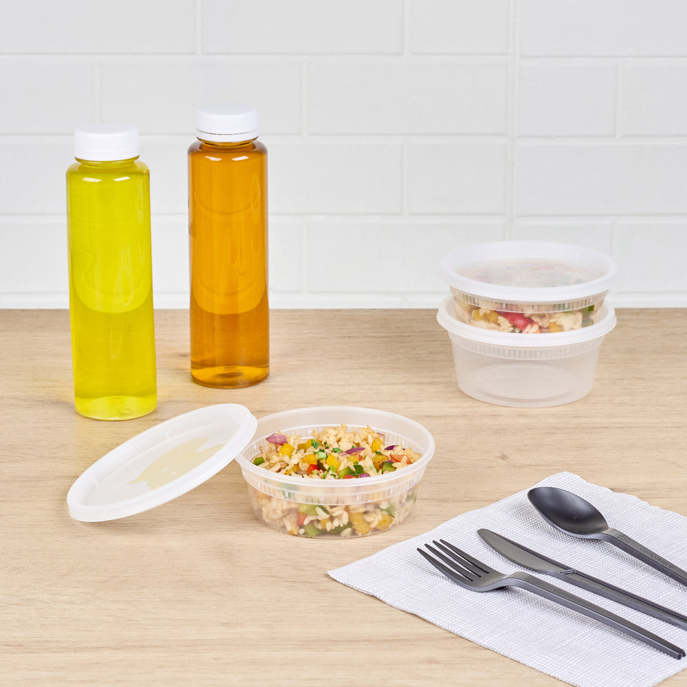 Asporto 8 oz Round Clear Plastic Soup Container - with Lid ...