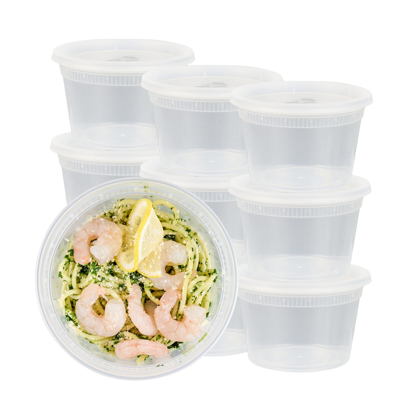 Asporto 16 oz Round Clear Plastic Soup Container - with Lid ...