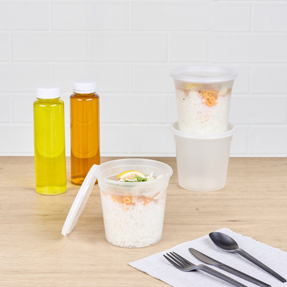 Asporto 24 oz Round Clear Plastic Soup Container - with Lid ...
