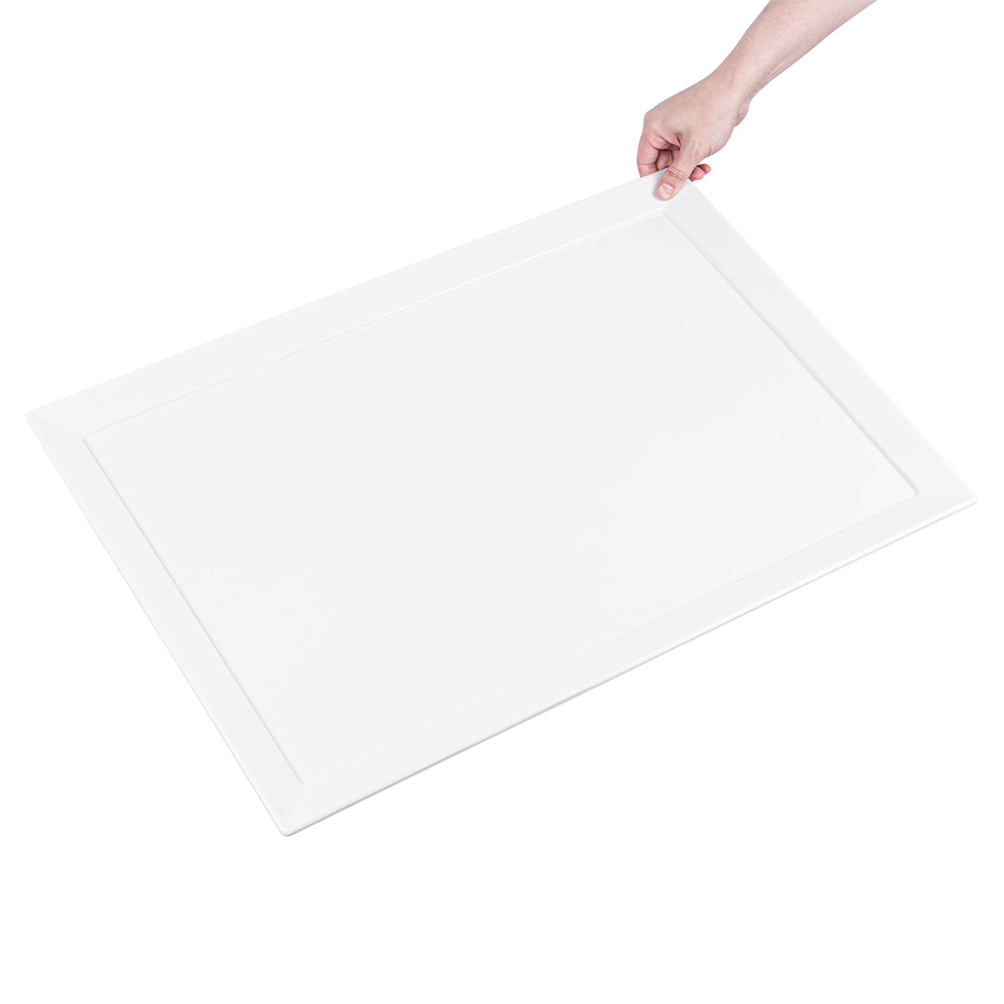 Voga Rectangle White Melamine Extra Large Serving Tray - Classic - 25 1/2