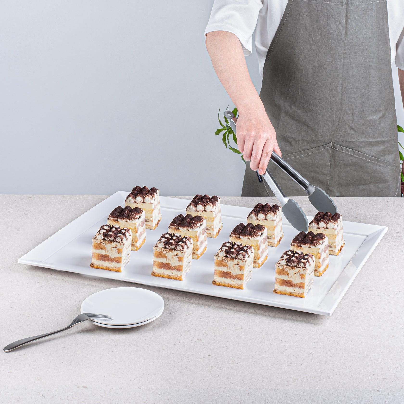 Voga Rectangle White Melamine Extra Large Serving Tray - Classic - 25 1/2