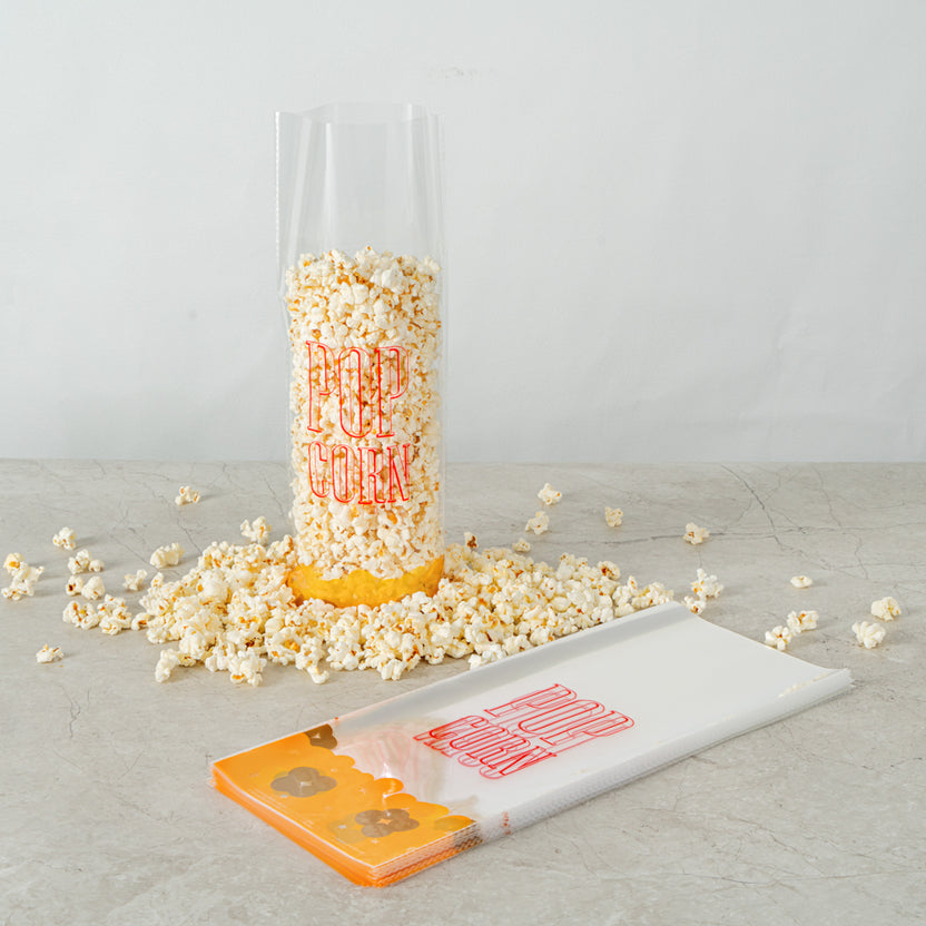 Bag Tek Clear Plastic Popcorn Bag - 17" x 7" x 0" - 100 count box