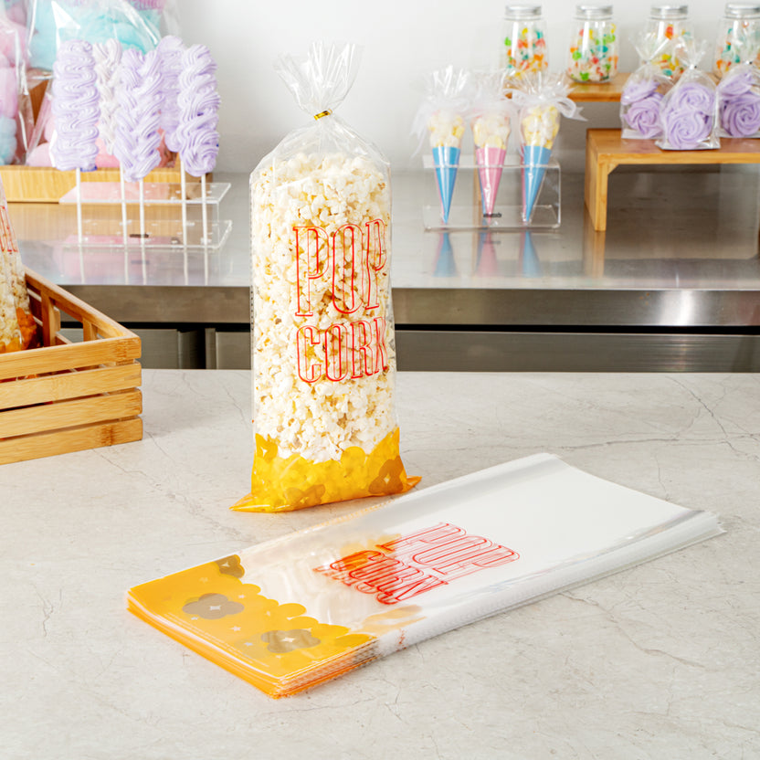 Bag Tek Clear Plastic Popcorn Bag - 17" x 7" x 0" - 100 count box