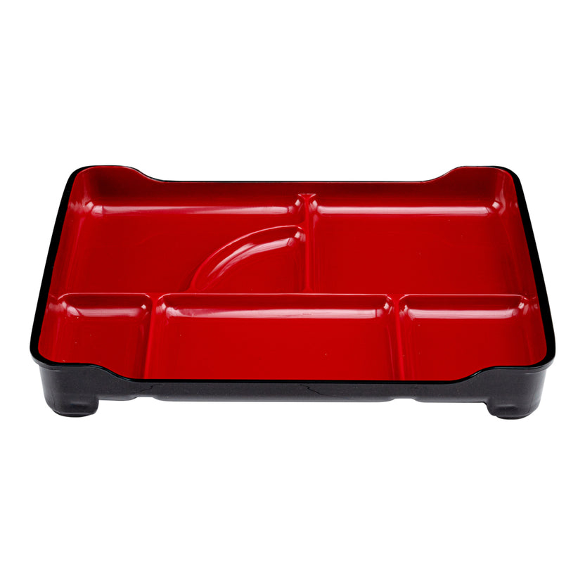 Bento Tek Black Japanese Style Bento Plate - 5 Compartments - 14" x 9 ...