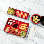 Bento Tek Black Japanese Style Bento Plate - 5 Compartments - 14" x 9 ...