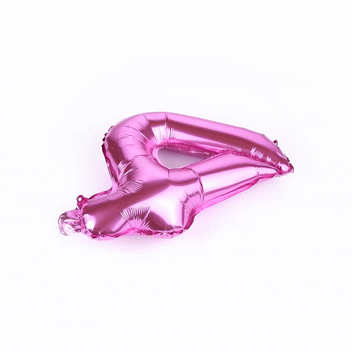 Balloonify Pink Mylar Number 4 Balloon - 16" - 1 count box
