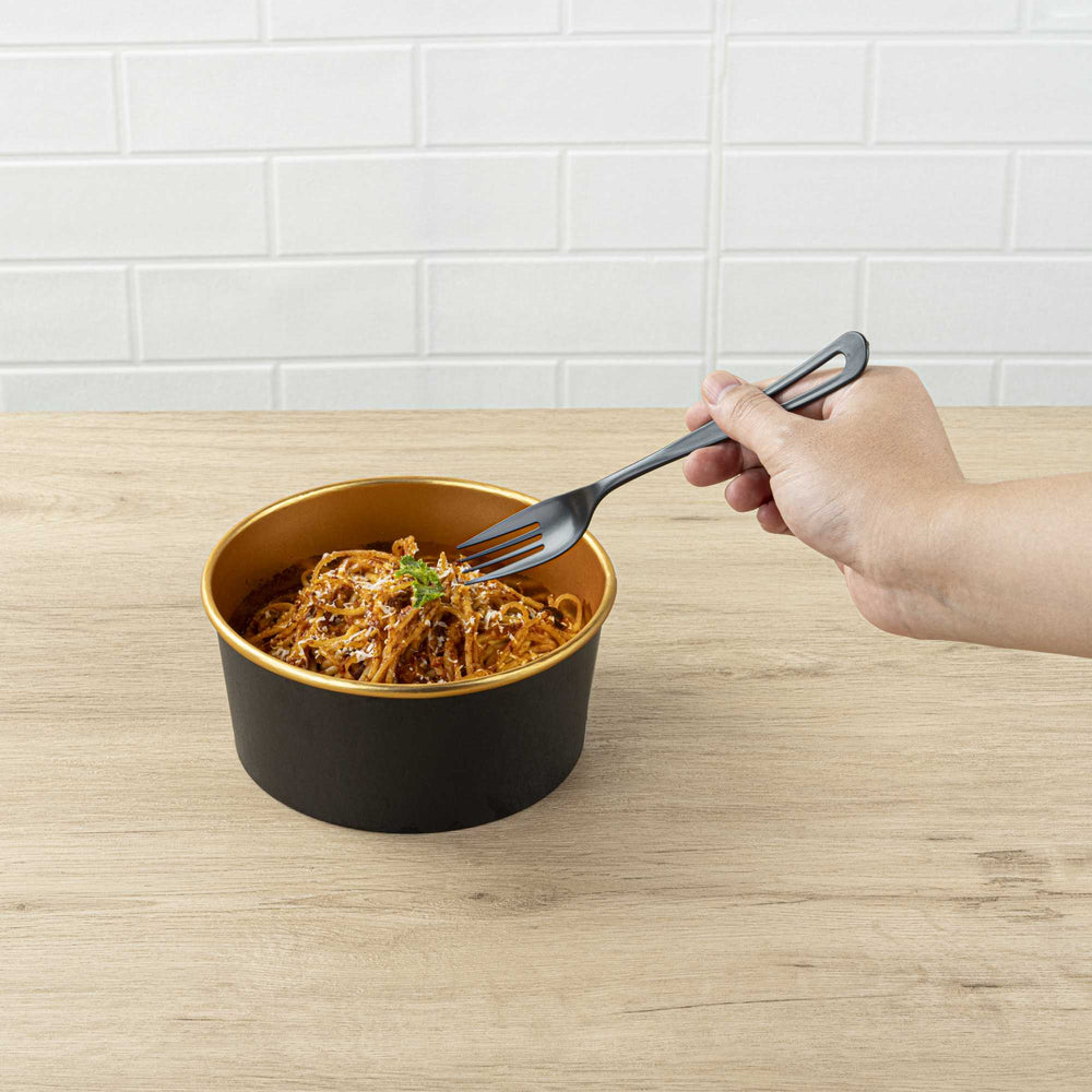 Basic Nature Black CPLA Plastic Fork - Compostable Wrapper, Heat ...