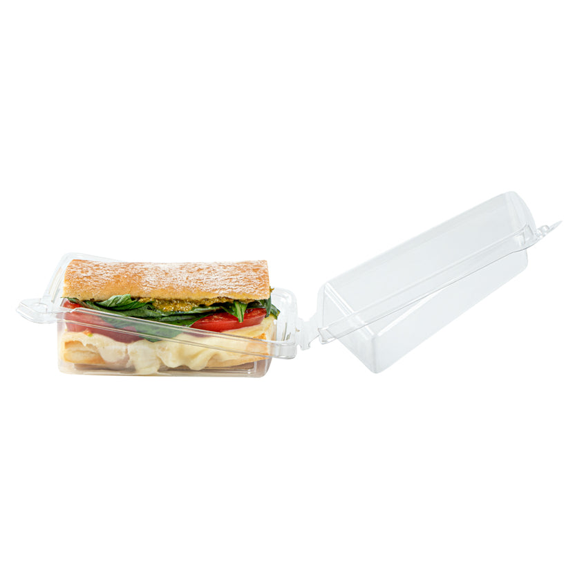 Tamper Tek Rectangle Clear Plastic Sandwich Container - with Lid ...