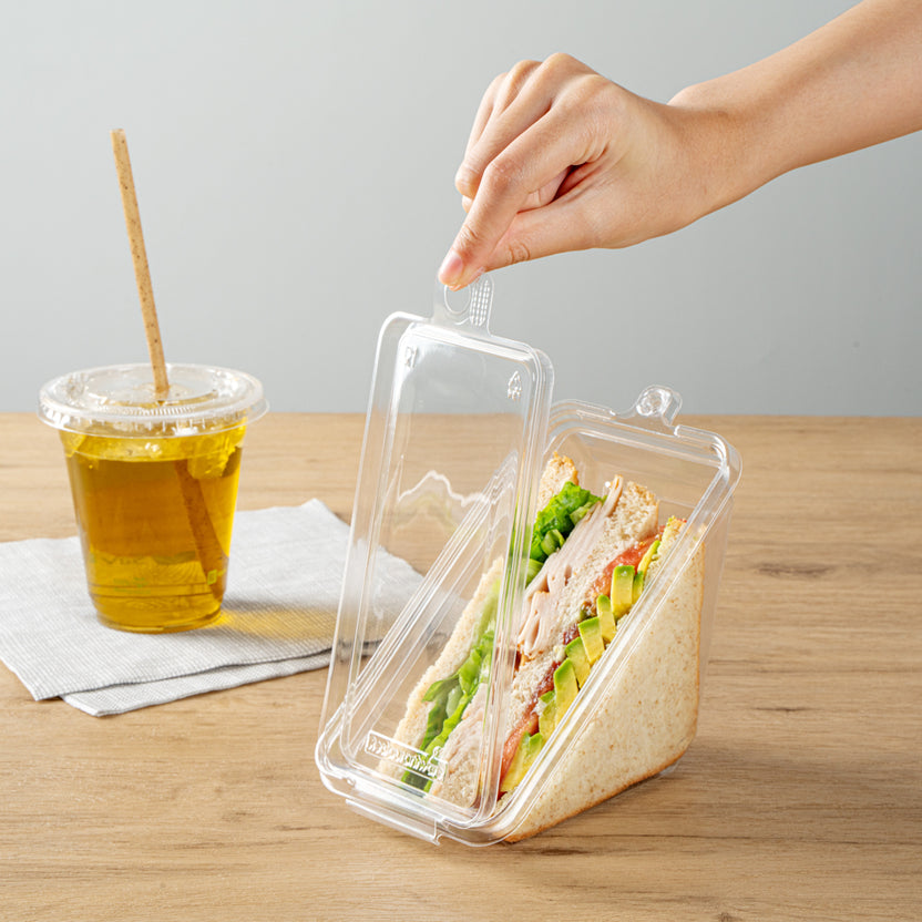 Tamper Tek Triangle Clear Plastic Sandwich Container - with Lid, Tamper ...