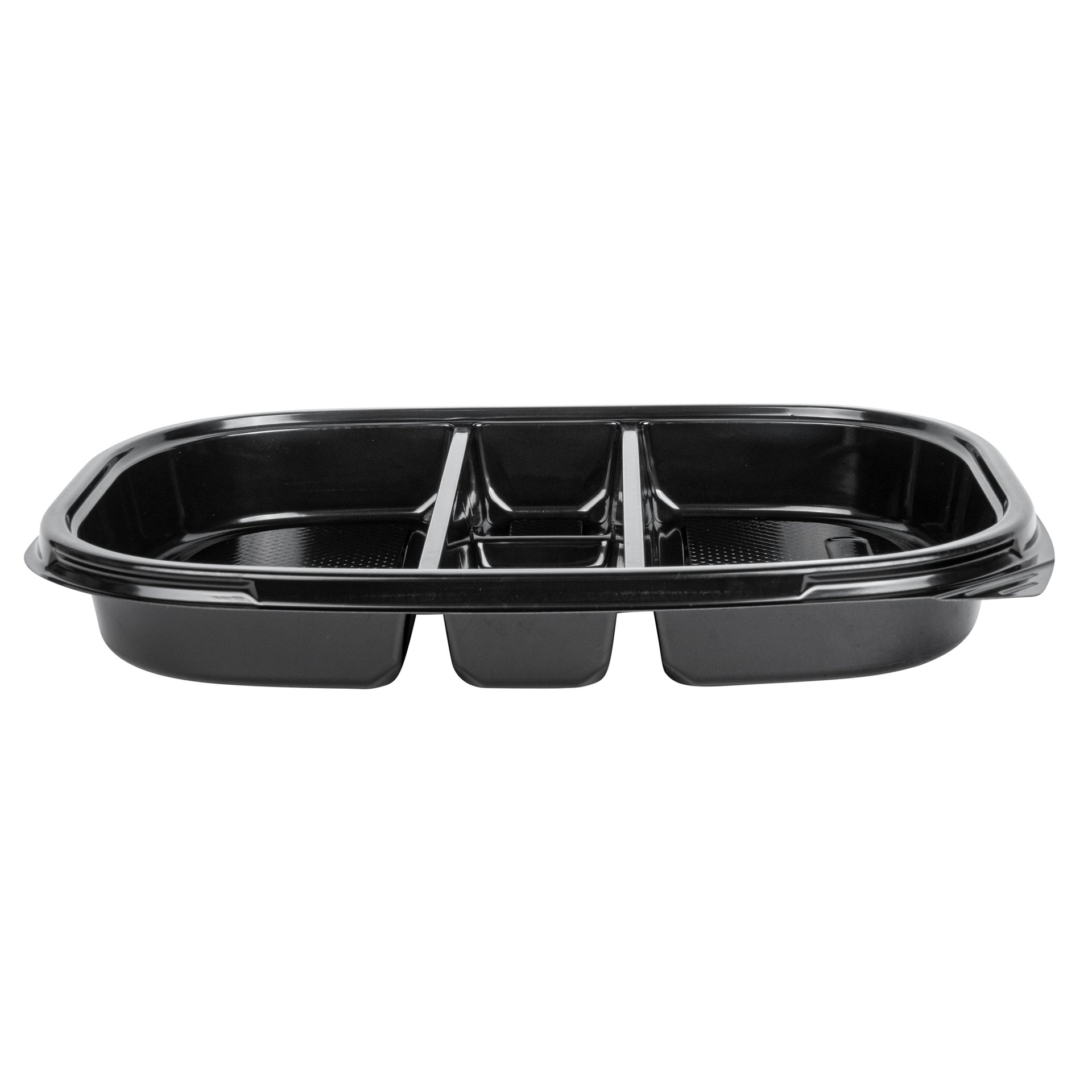 Bento Tek 51 oz Rectangle Black Plastic Bento Box - 5 Compartments - 12 ...