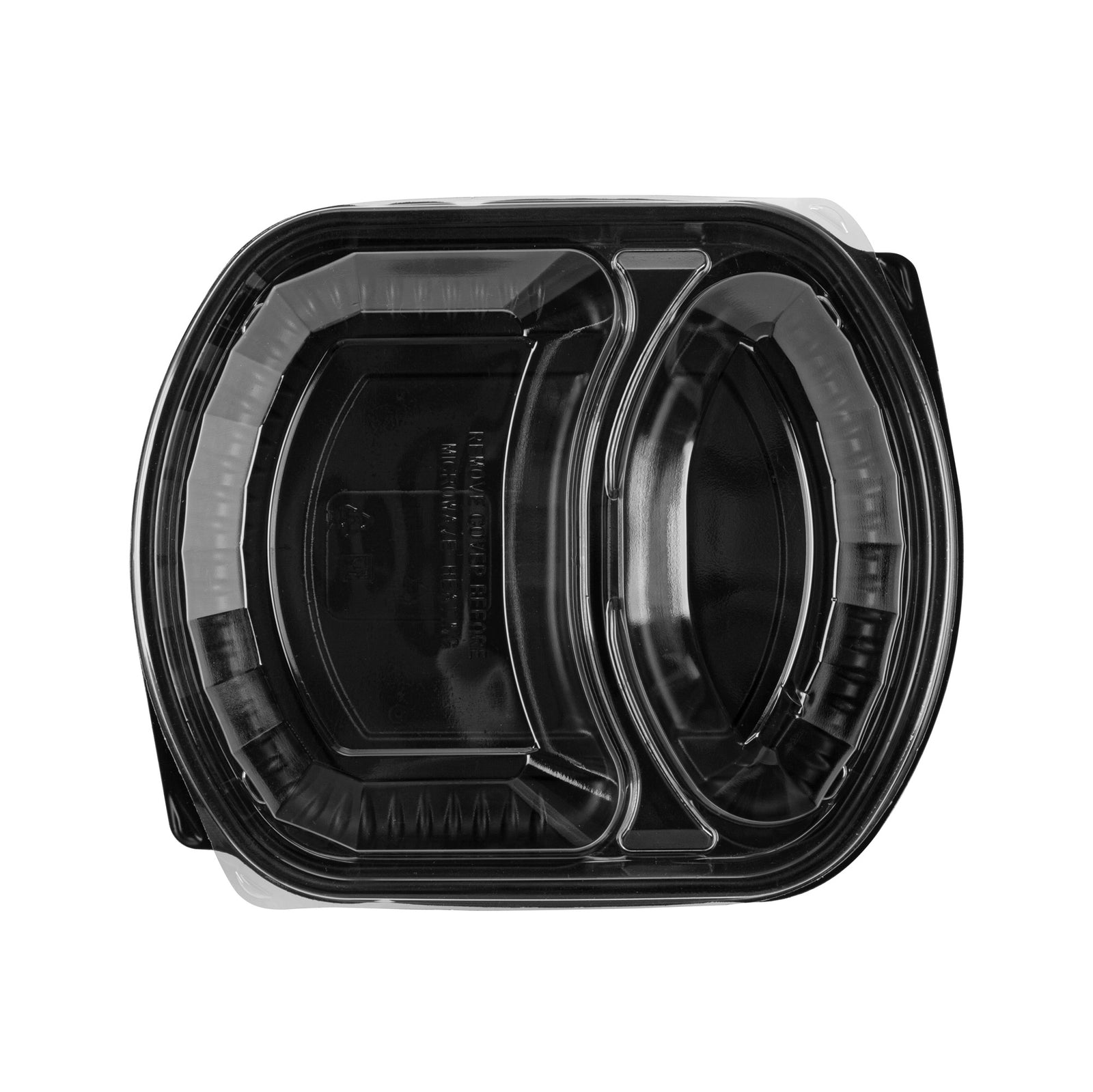 Chef 101 36 oz Rectangle Black Plastic Food Container - with Clear Lid ...