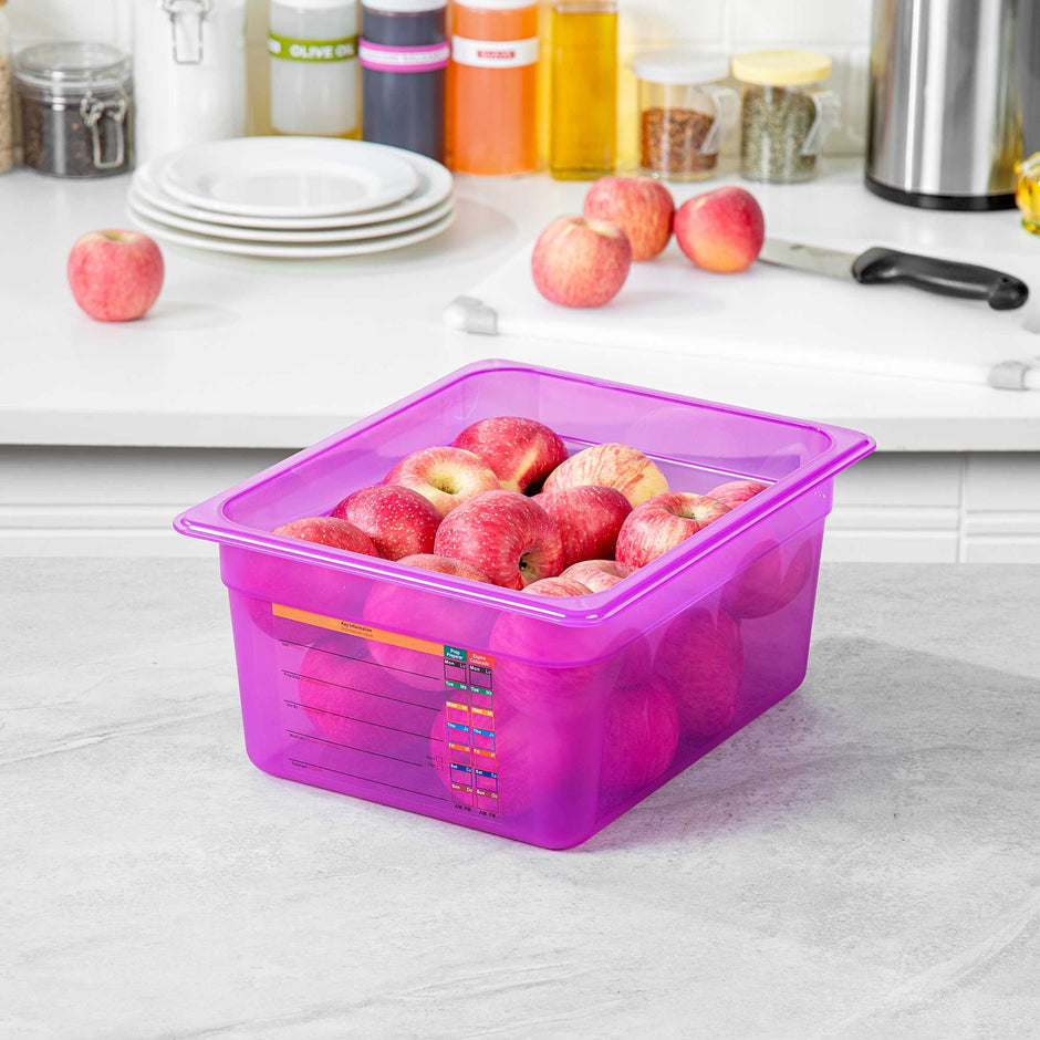 Met Lux Purple Allergen-Free Polypropylene Half Size Food Pan - 6" Deep ...