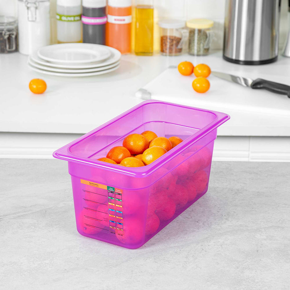 Met Lux Purple Allergen-Free Polypropylene 1/3 Size Food Pan - 6" Deep ...
