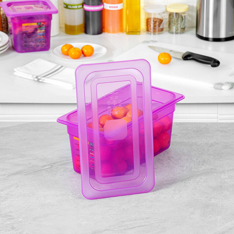 Met Lux Purple Allergen-Free Polypropylene Lid - Fits 1/3 Size Food Pan ...