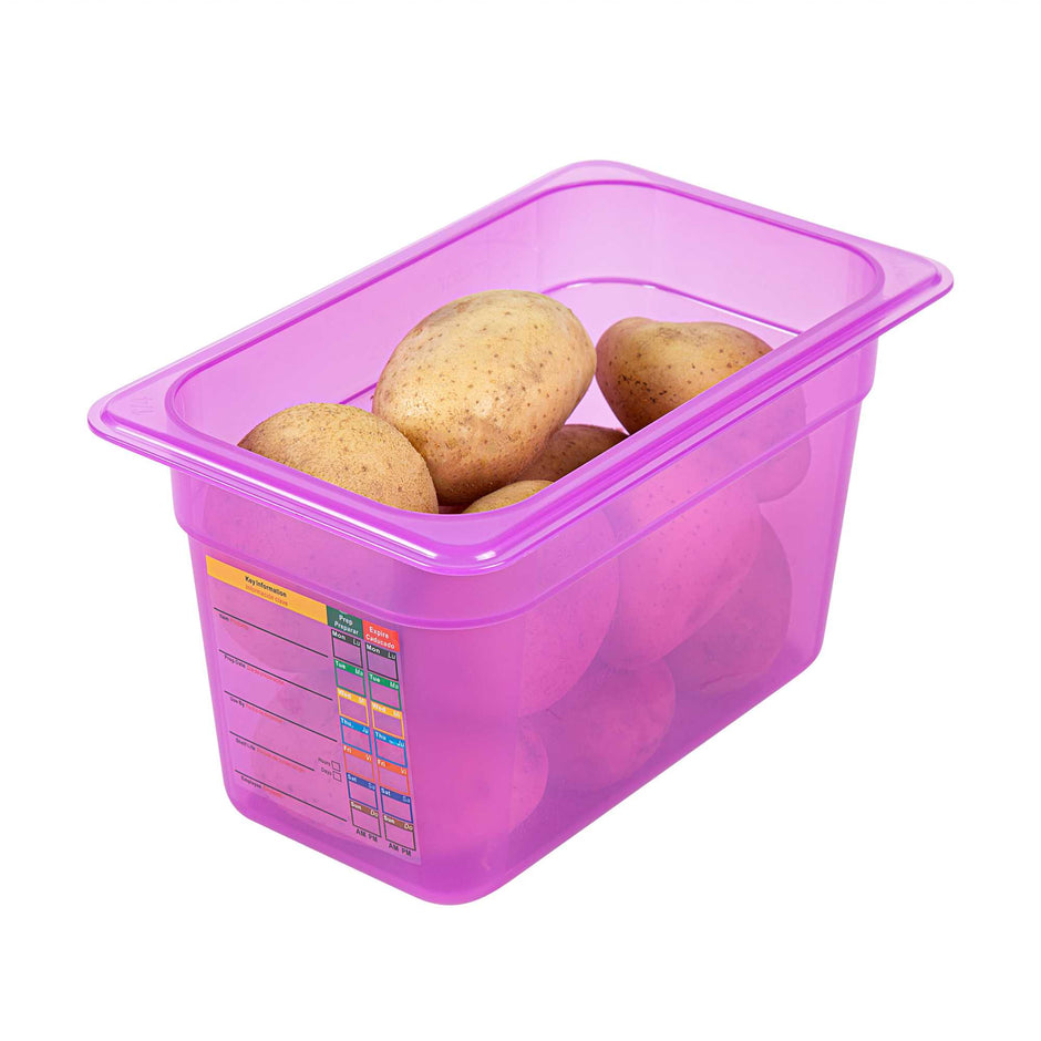 Met Lux Purple Allergen-Free Polypropylene 1/4 Size Food Pan - 6" Deep ...
