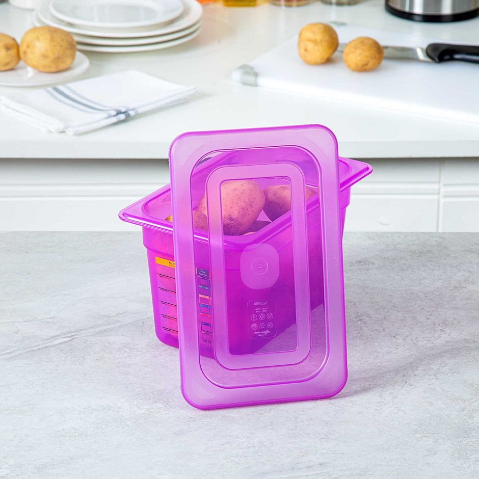 Met Lux Purple Allergen-Free Polypropylene Lid - Fits 1/4 Size Food Pan ...