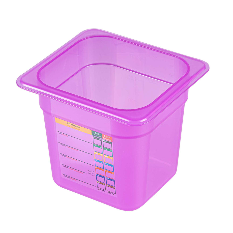 Met Lux Purple Allergen-Free Polypropylene 1/6 Size Food Pan - 6" Deep ...
