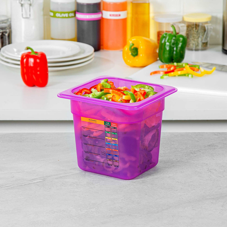 Met Lux Purple Allergen-Free Polypropylene 1/6 Size Food Pan - 6" Deep ...