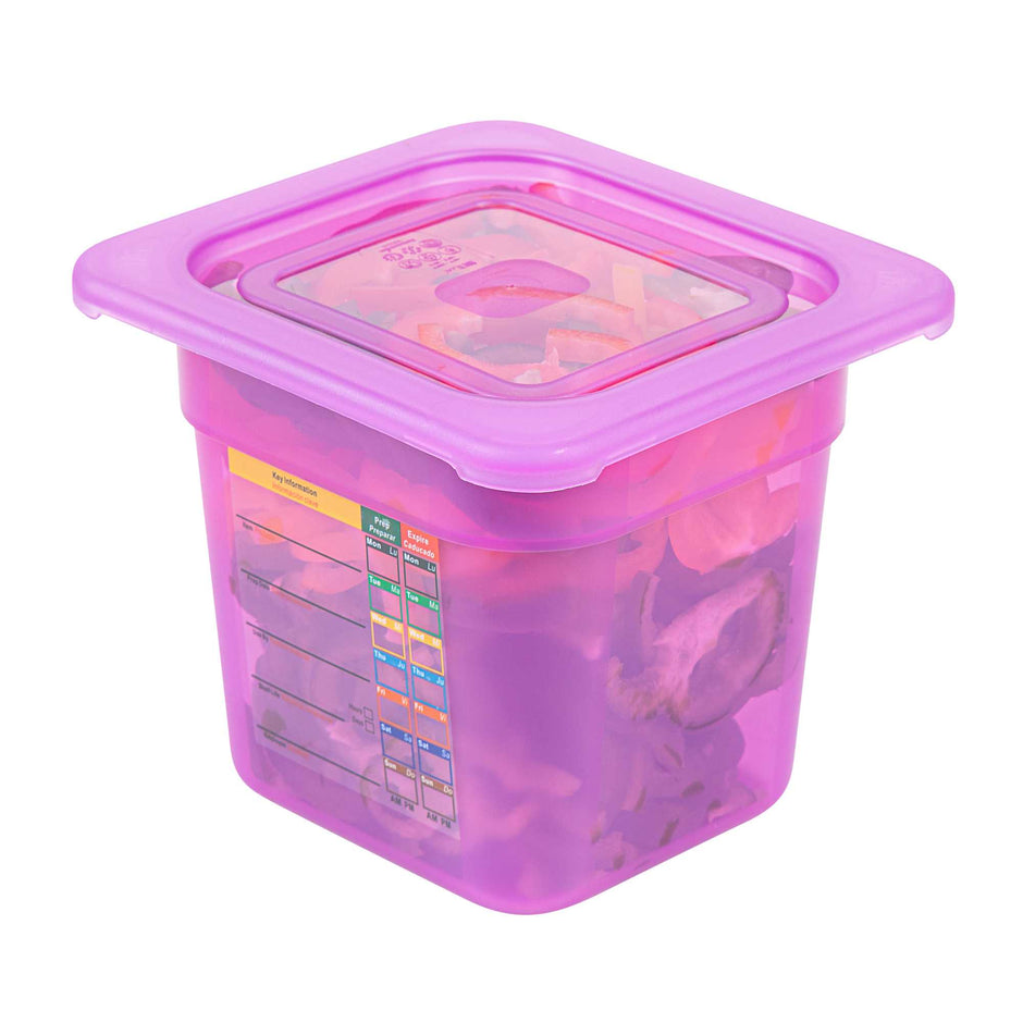 Met Lux Purple Allergen-Free Polypropylene Lid - Fits 1/6 Size Food Pan ...