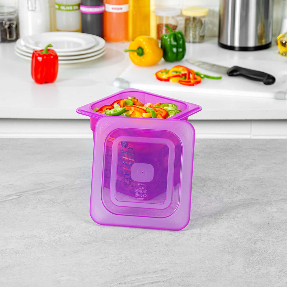 Met Lux Purple Allergen-Free Polypropylene Lid - Fits 1/6 Size Food Pan ...