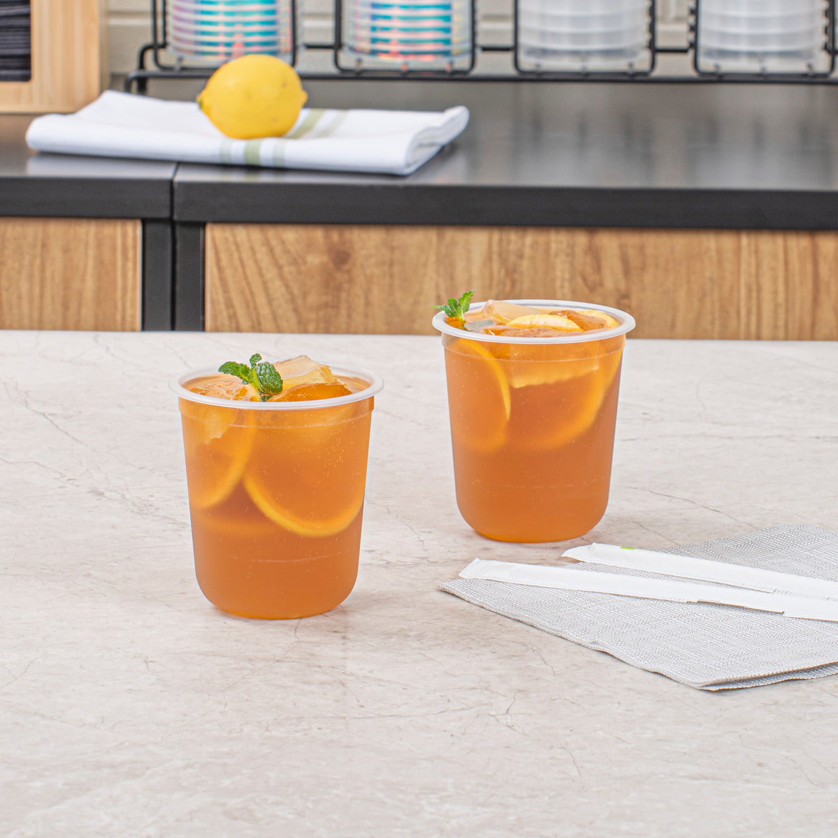 Bev Tek 13 oz U-Shape Frosted Plastic Hot / Cold Drinking Cup - 500 ...